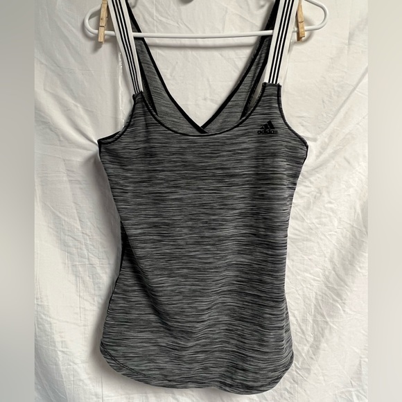 adidas | Tops | Adidas Gray Tank Top Cross Cross Back Hardly Worn ...